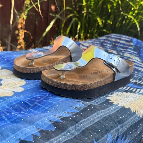 Birkenstock | Shoes | Birkenstock Papillio Silver Metallic Gizah ...